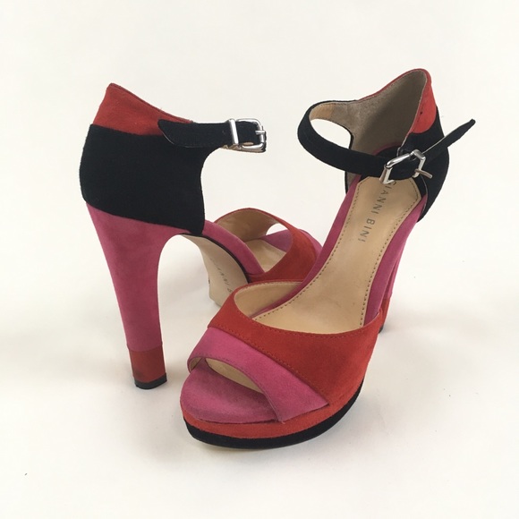 Gianni Bini | Shoes | Gianni Bini Suede Color Block High Heels 75 ...